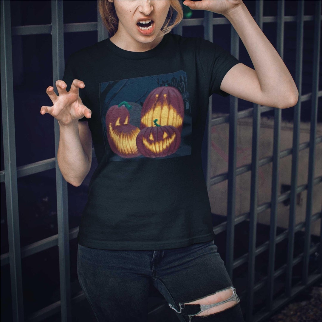Grinning Jack O'lantern Shirt: Spooky Halloween Tee - Etsy