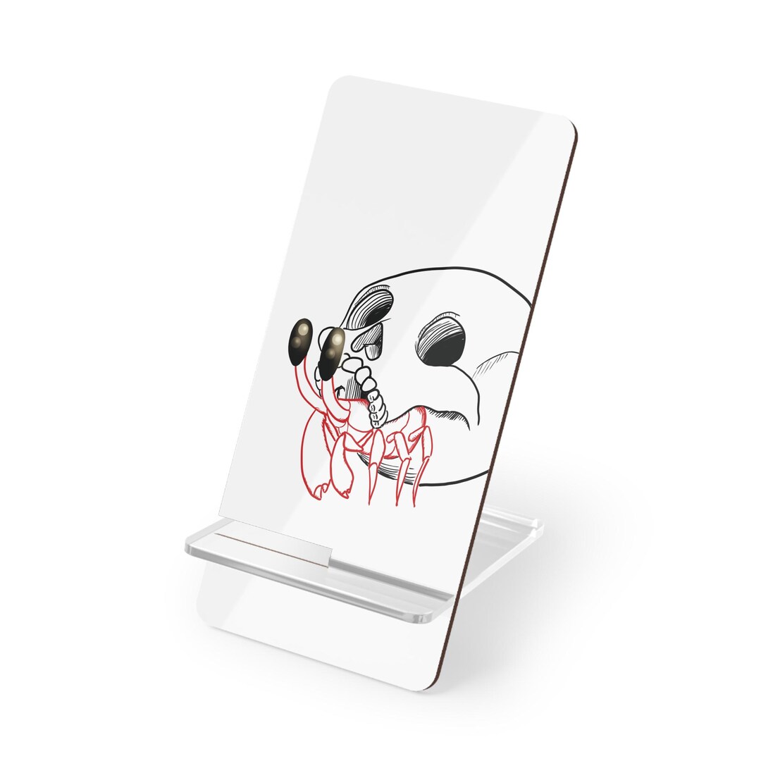 Hermit Crab in a Skull Phone Stand, Phone Holder for Office or Bedroom ...