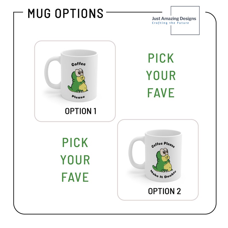 Ceramic Coffee Mug: Baby Dino Mug I Coffeeholic Dino | Perfect for Your ...