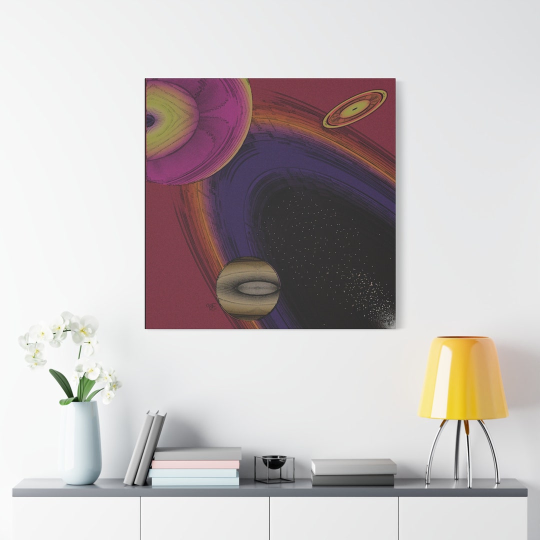 Unique Planets Art Print for Your Space Digital Artwork on Canvas ...