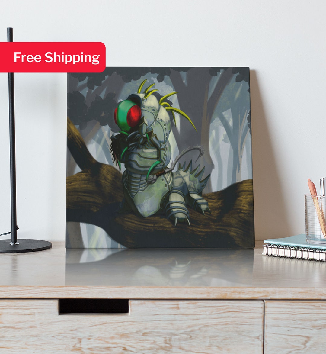 Knight Caterpillar Canvas Print | Stunning Digital Artwork in 6x6 to ...