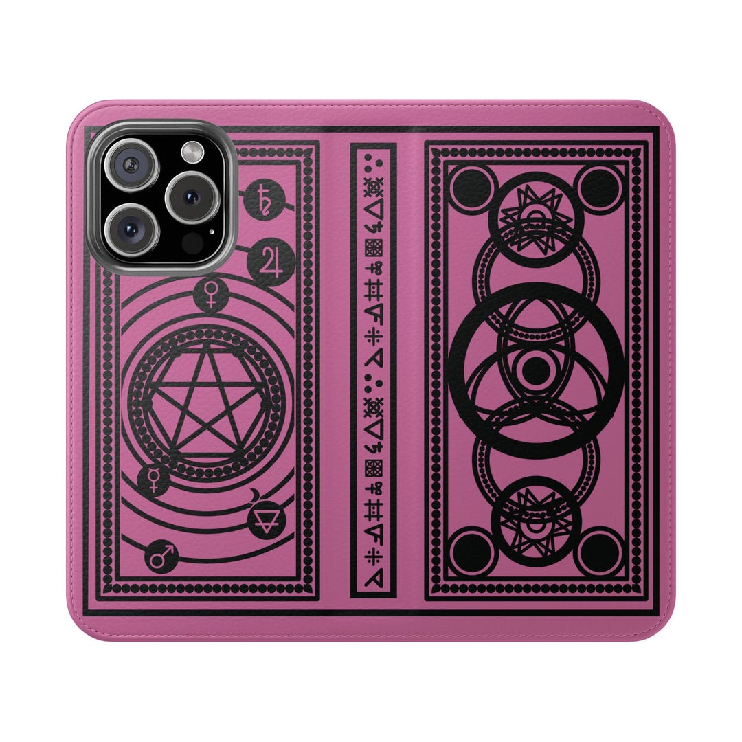 IPhone Wallet and Samsung Wallet - Pink Spellbook Wallet Phone Case ...