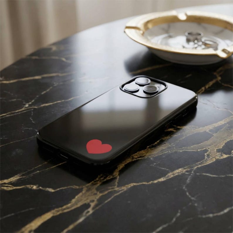 Red Heart Black Phone Case: Chic Girly Iphone, Samsung Galaxy, Google ...