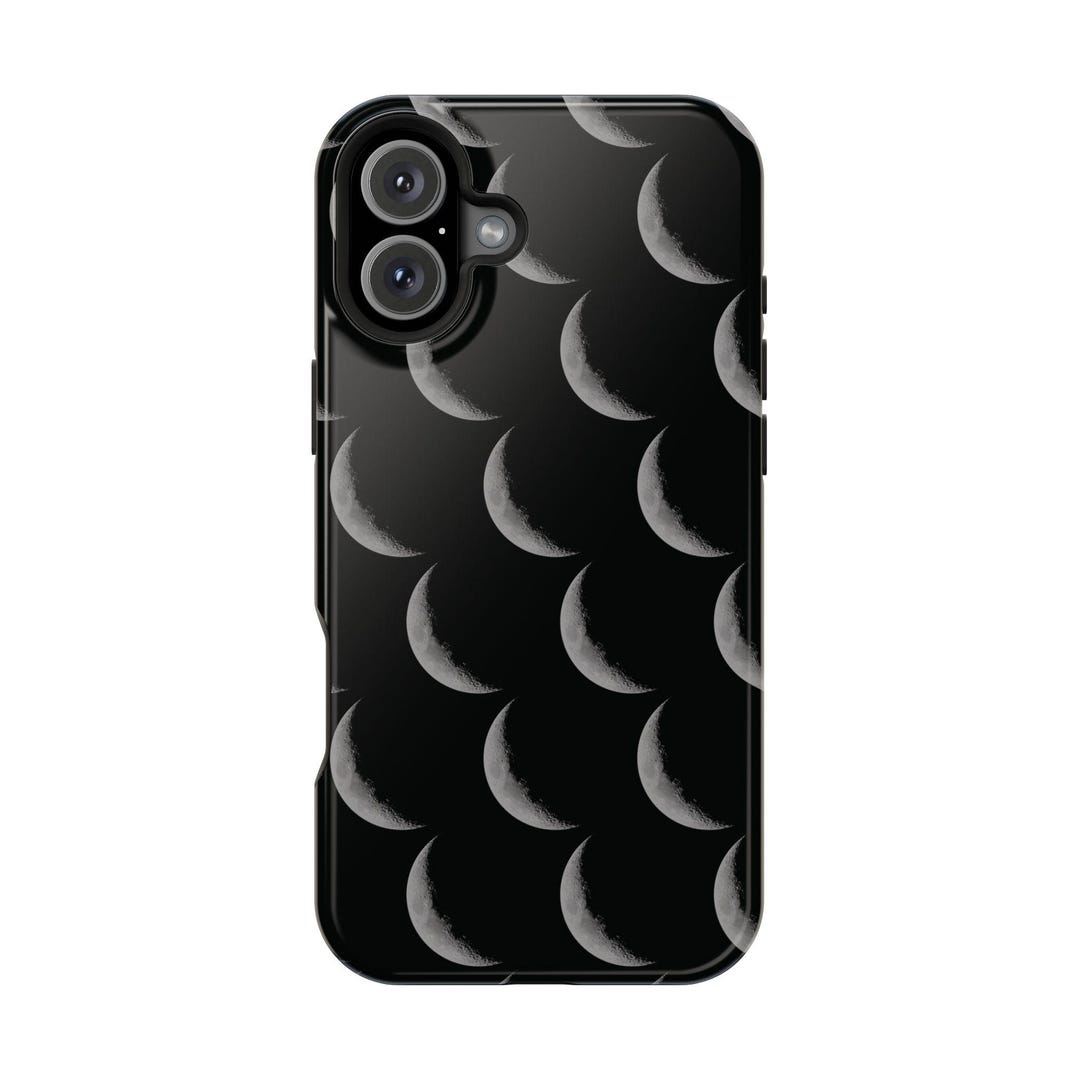Moon iPhone Case: Magsafe Compatible - Elegant Quarter Moon Print Phone ...