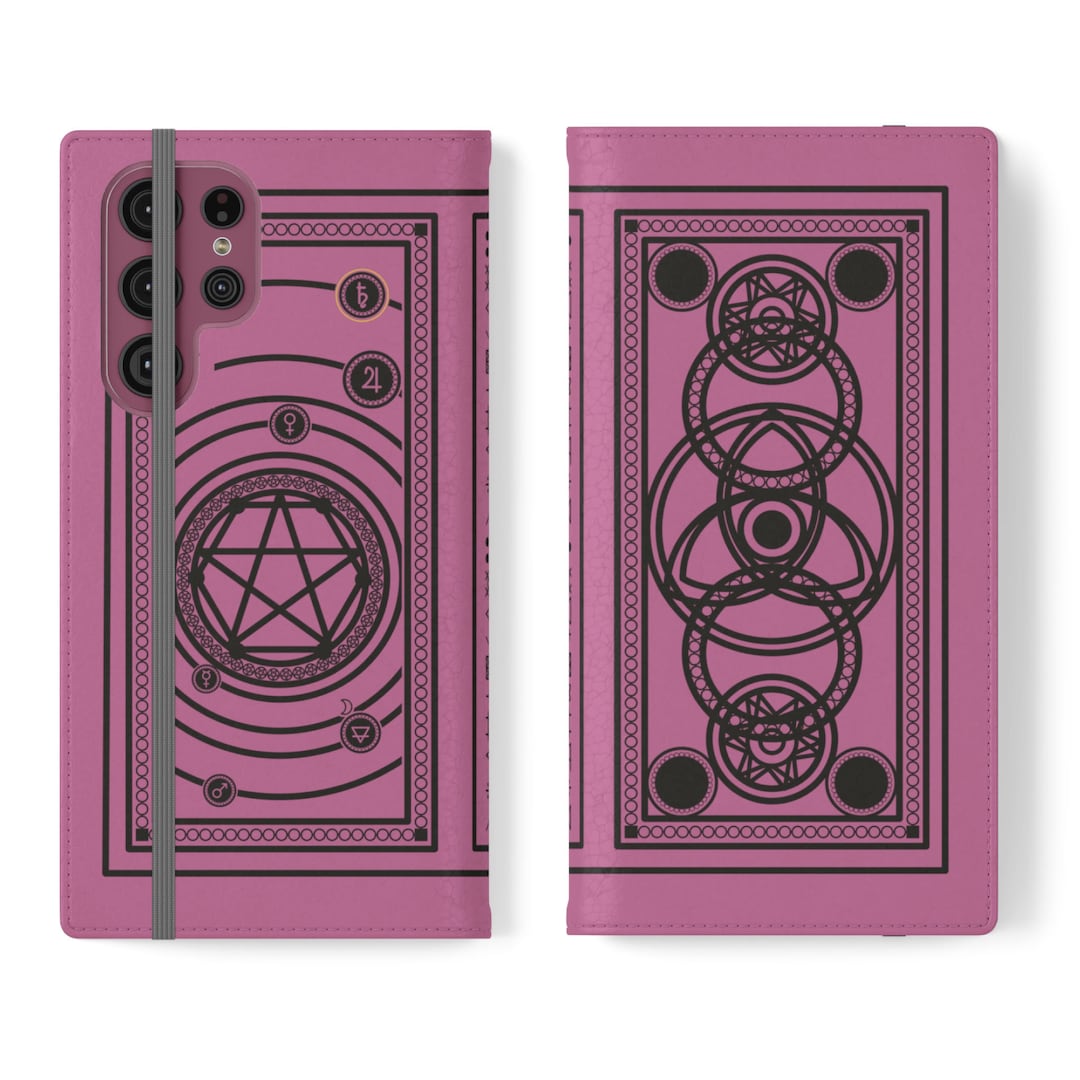 Pink Spellbook Phone Case Wallet for iPhone 13,12,11 and Samsug S22,S21 ...
