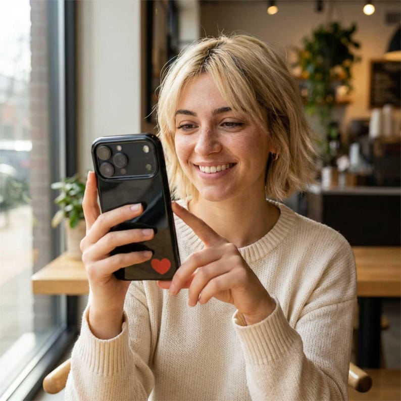 Red Heart Black Phone Case: Chic Girly Iphone, Samsung Galaxy, Google ...