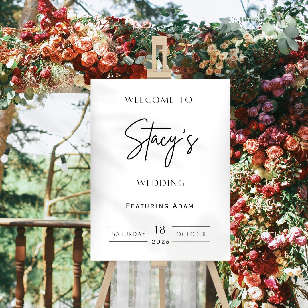 Featuring Groom Wedding Welcome Sign Wedding Welcome Sign - Etsy