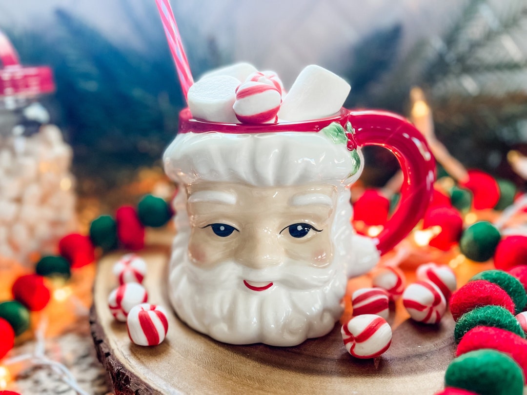 Santa Mug Hand Painted Vintage Inspired Santa Claus Mug Coffee Tea Mug ...