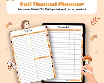 Autumn Fall Printable Weekly and Monthly Planner - Instant Download - Etsy