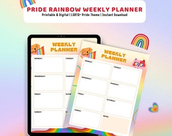 Printable Rainbow Monthly Planner DIGITAL DOWNLOAD ONLY - Etsy