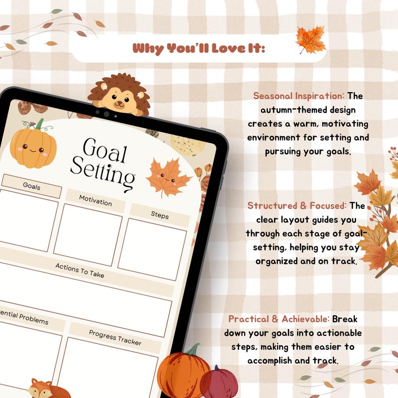 Fall Goal Setting Template | Printable & Fillable Autumn Planner ...