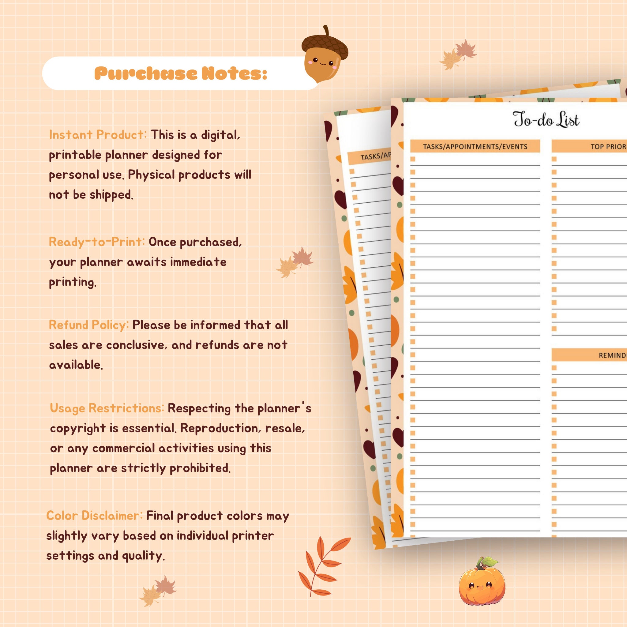2023 Fall Printable Planner, Daily and Monthly Planner, Gratitude ...