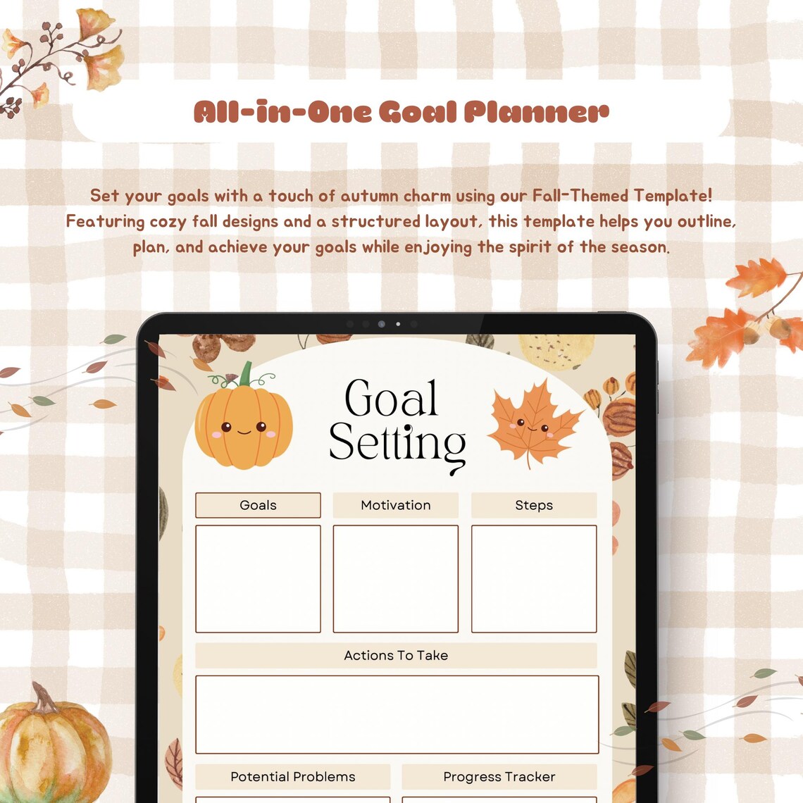 Fall Goal Setting Template | Printable & Fillable Autumn Planner ...