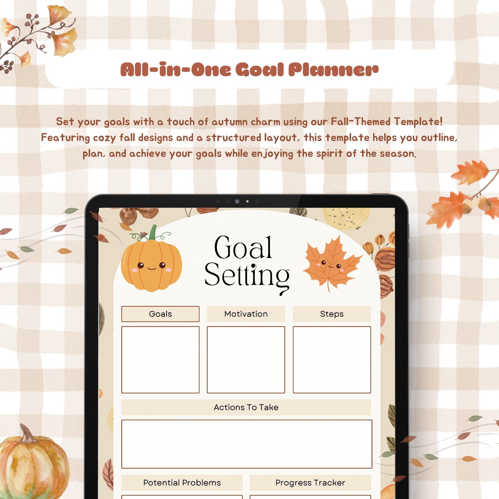 Fall Goal Setting Template | Printable & Fillable Autumn Planner ...