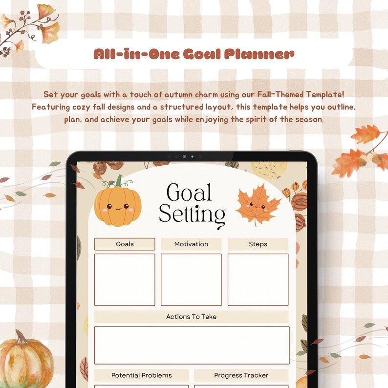 Fall Goal Setting Template | Printable Autumn Planner | Seasonal Goal ...