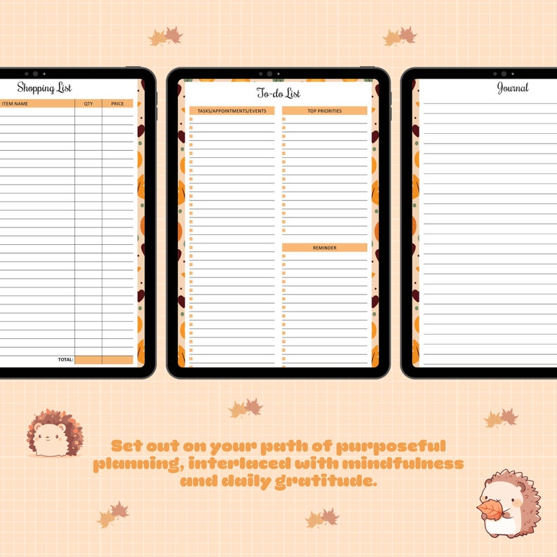 2023 Fall Printable Planner, Daily and Monthly Planner, Gratitude ...