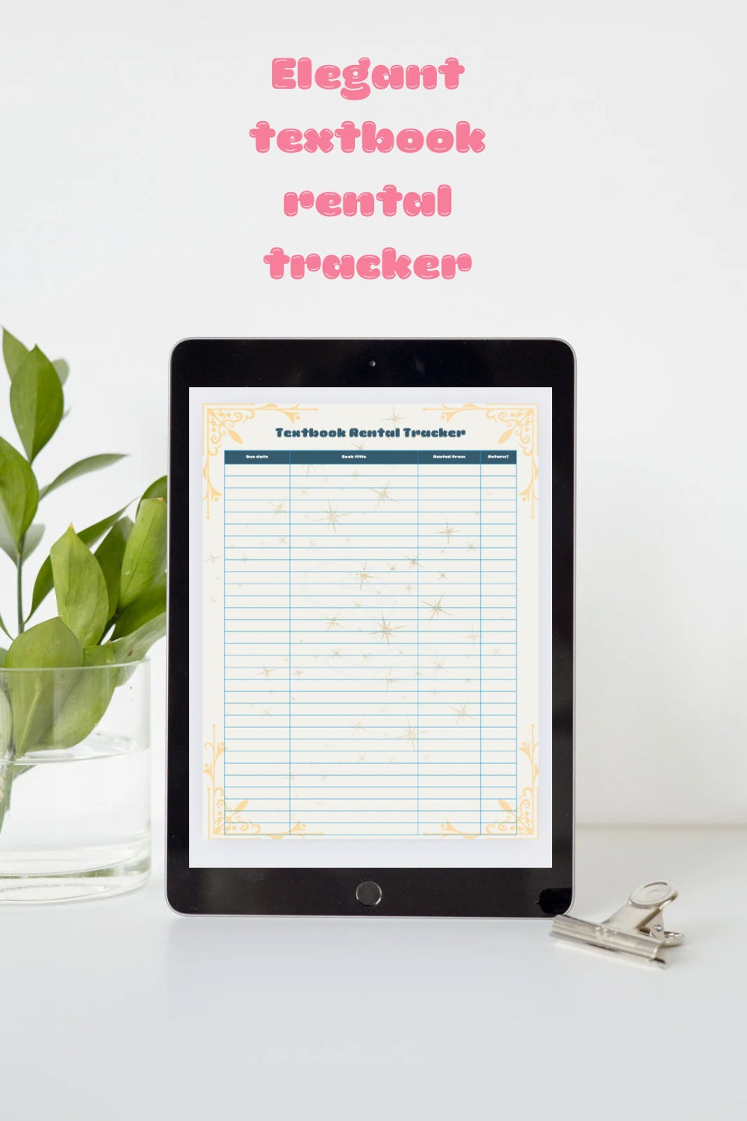 Cute Editable Textbook Rental Tracker Canva Template School ...