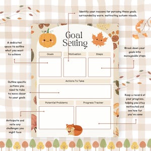 Fall Goal Setting Template | Printable & Fillable Autumn Planner ...