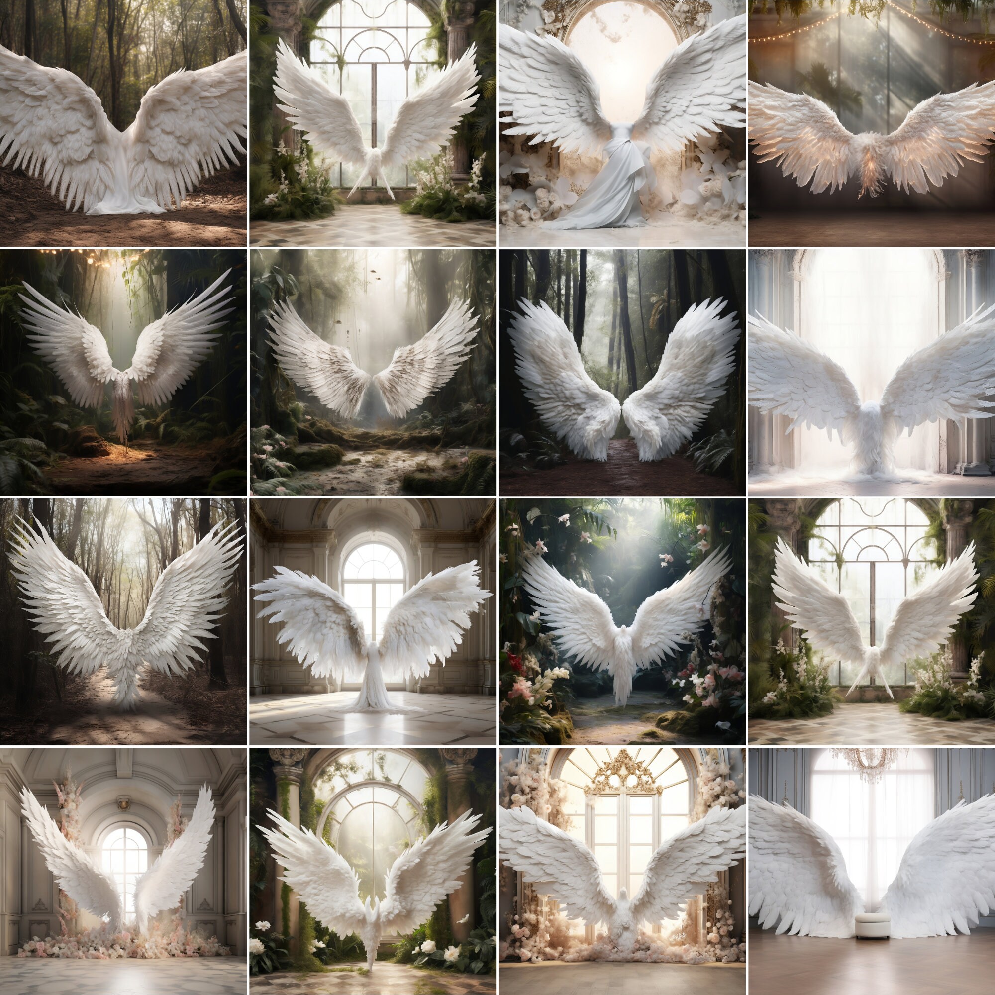 36 Digital Backdrops, Angel Wings Digital Backgrounds, Maternity ...