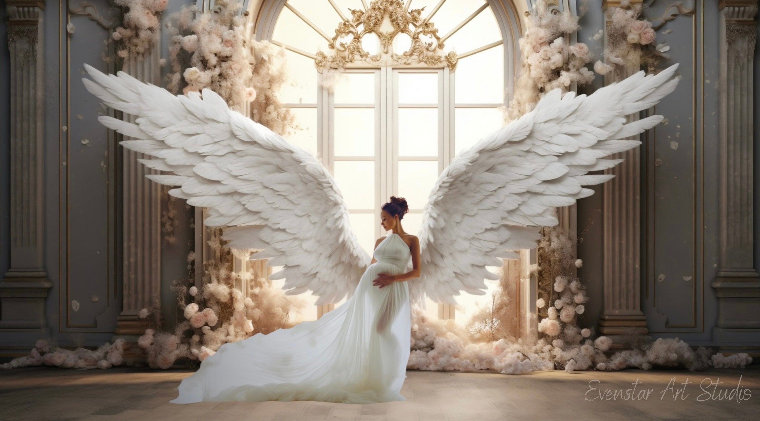 36 Digital Backdrops, Angel Wings Digital Backgrounds, Maternity ...
