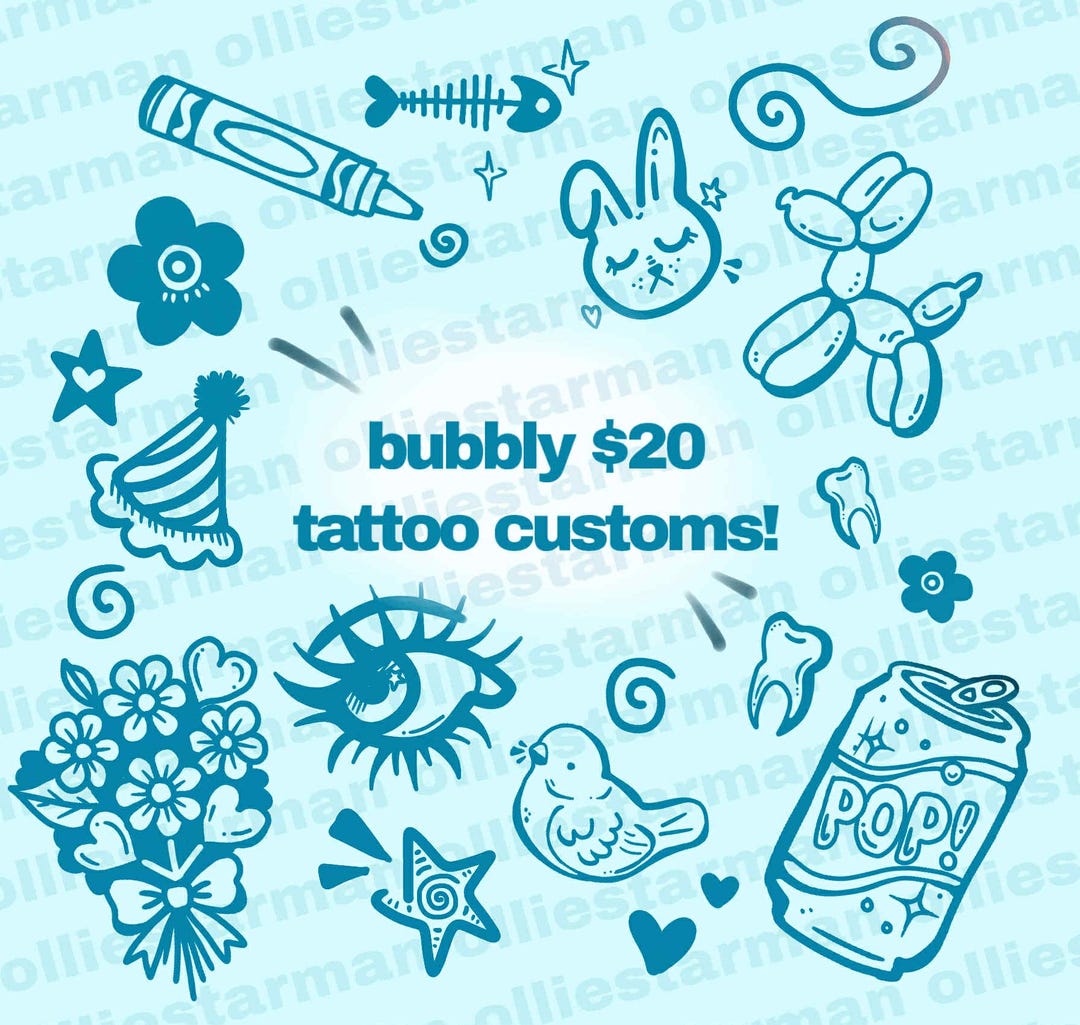 Bubbly Custom Tattoo Designs - Etsy