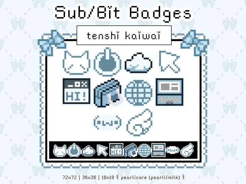 Tenshi Kaiwai Badge Set | Y2k Cybercore Twitch Sub / Bit Badges ...