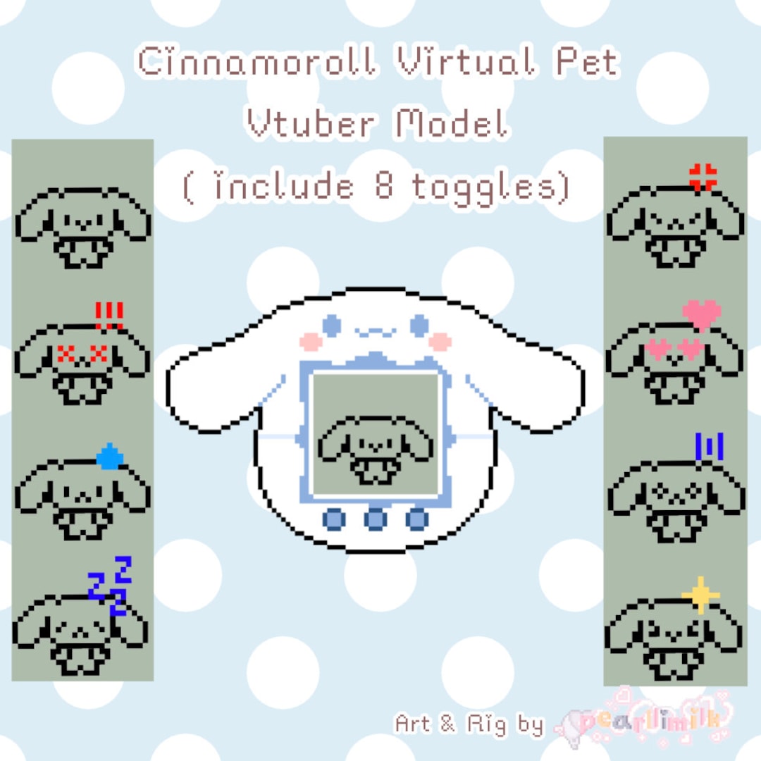 Cinnagotchi Premade Virtual Pet Vtuber Model, Cinnamon Roll, Dog, Puppy ...