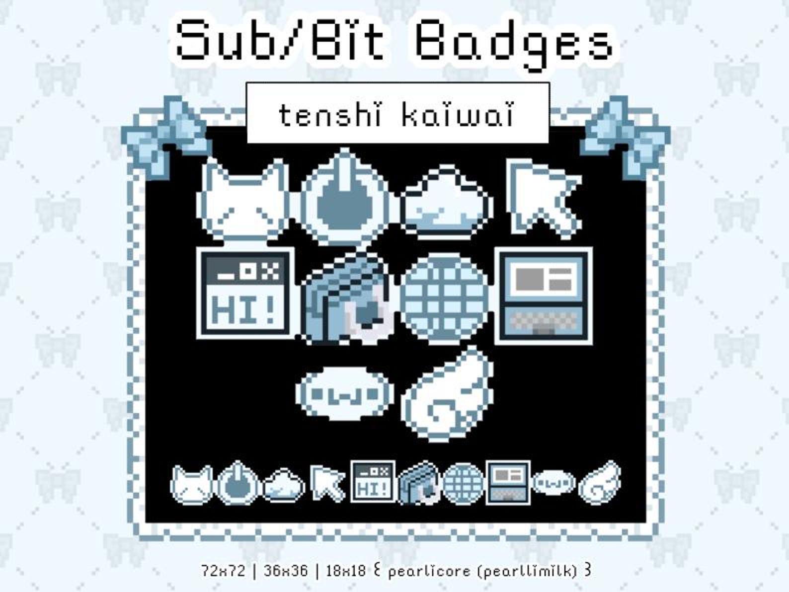 Tenshi Kaiwai Badge Set | Y2k Cybercore Twitch Sub / Bit Badges ...