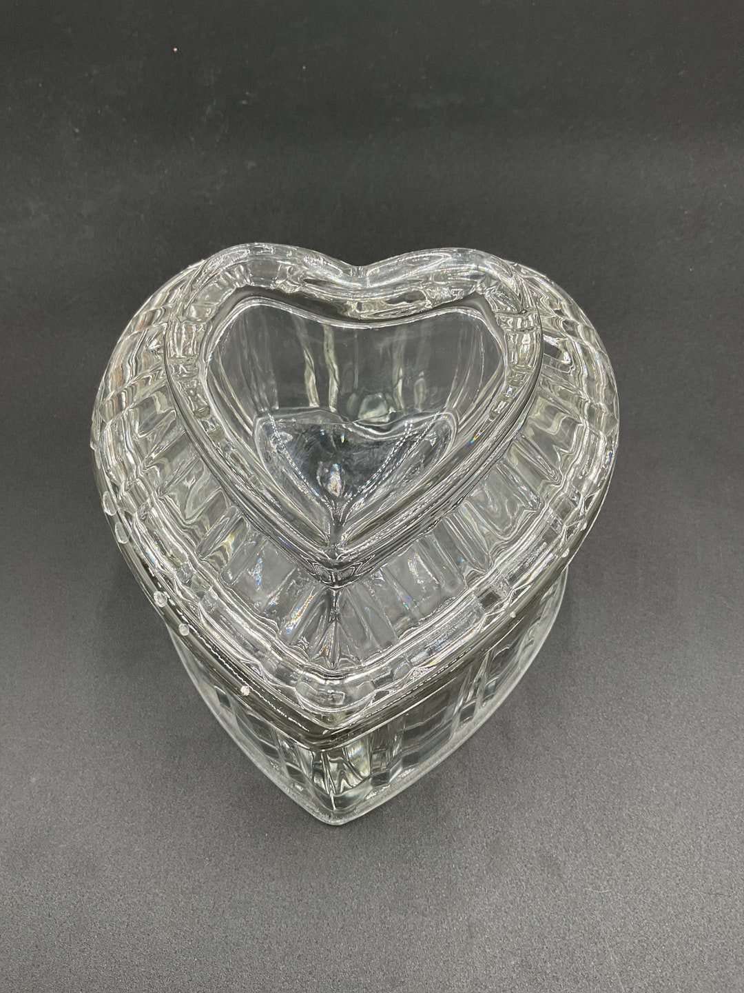 Heart Candy Dish Glass Gift Gift Card Holder Valentines - Etsy