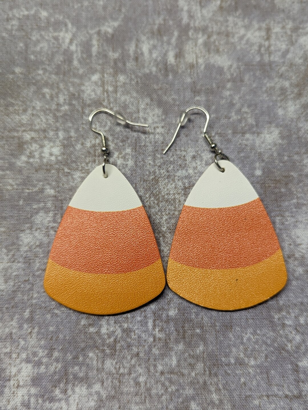 Halloween Candy Corn Faux Leather Dangling Earrings/women Girls/parties ...