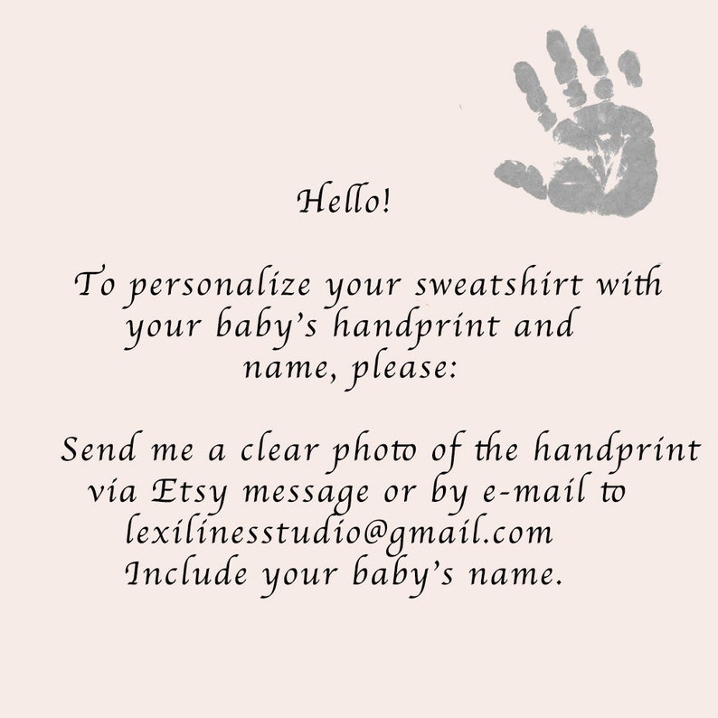 Custom Handprint and Name and Sweatshirt, Personalized Name Handprint ...