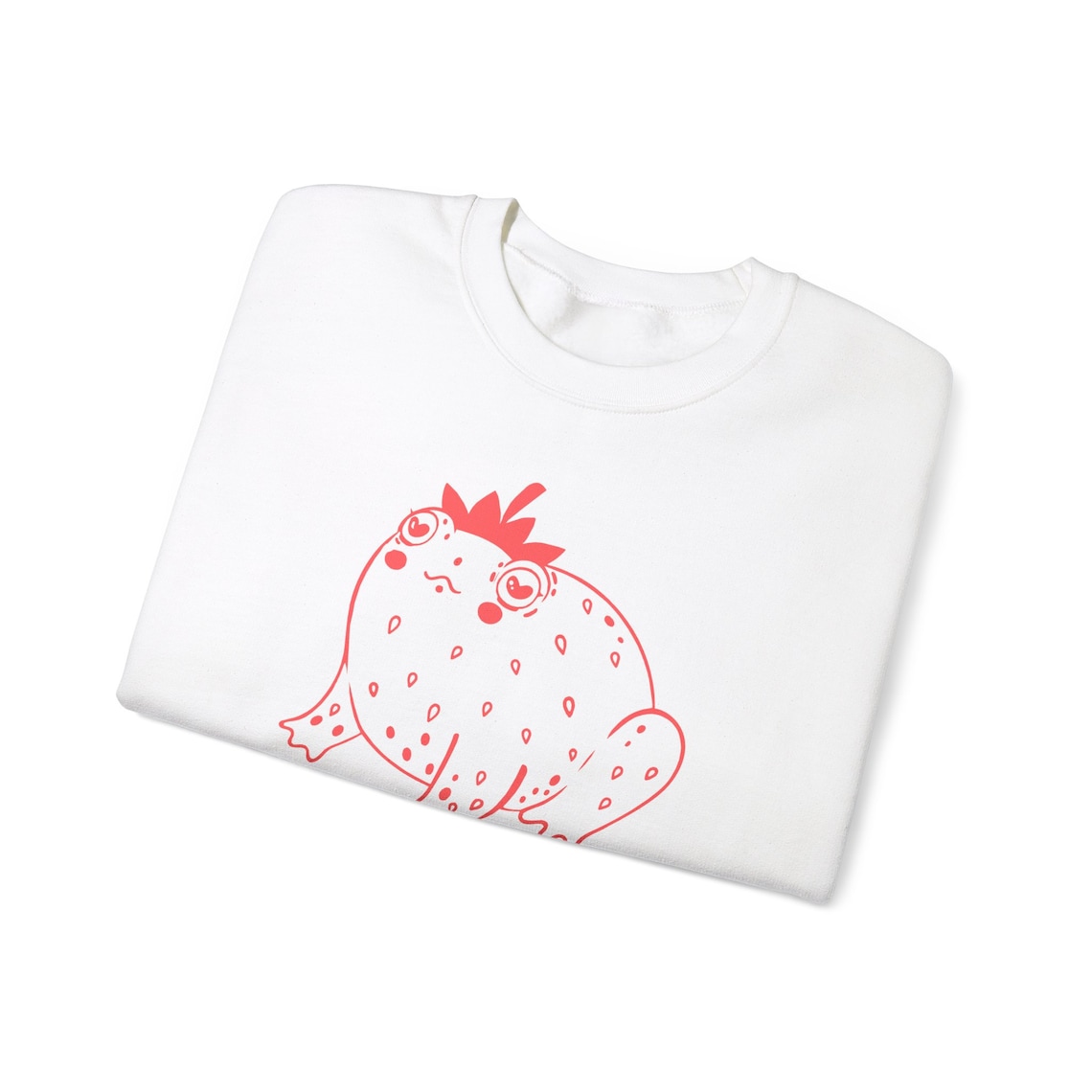 Retro Strawberry Frog Sweatshirt Cute Frog Strawberry Sweatshirt Gift ...