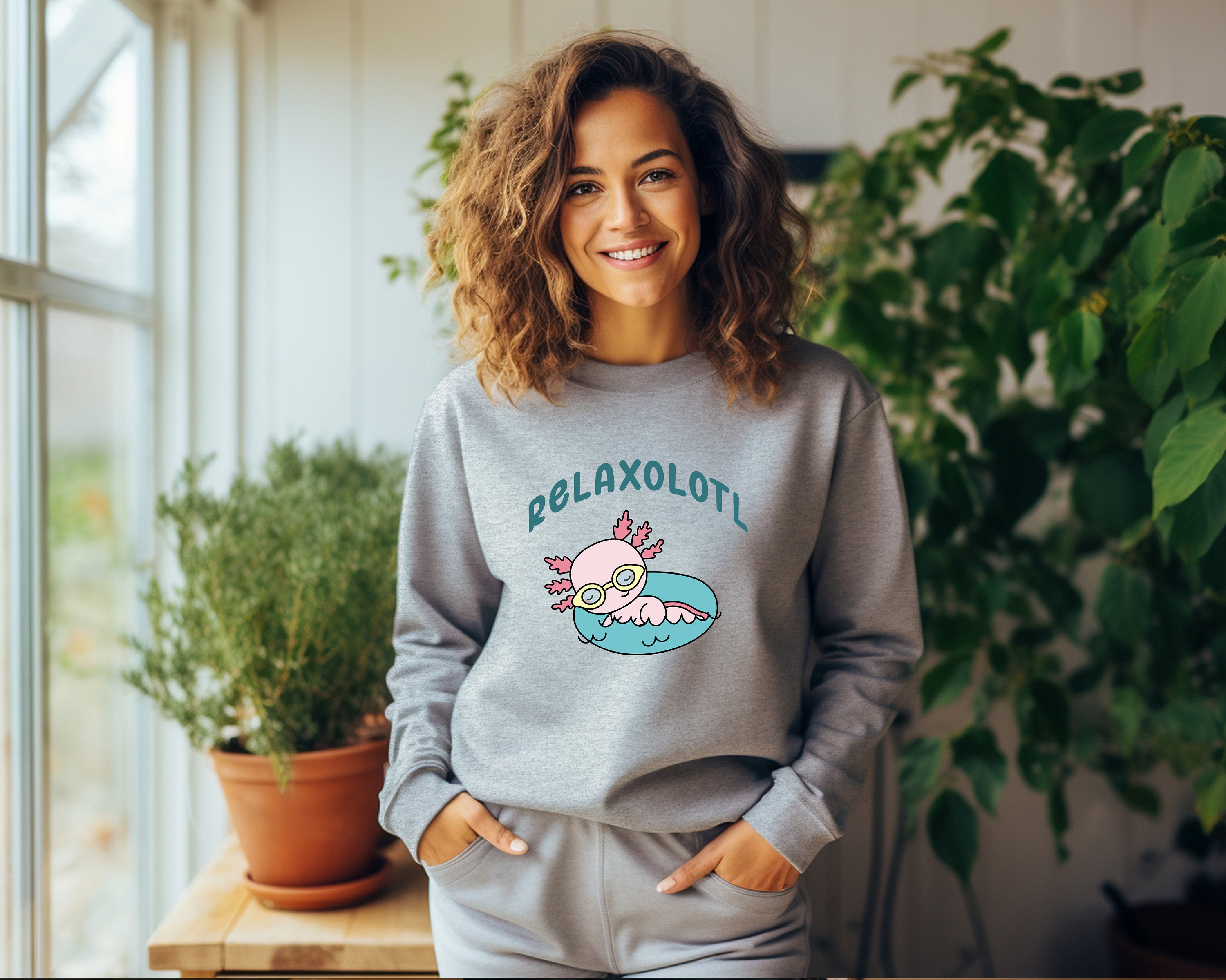 Axolotl Lover Gift Cute Relax Axolotl Sweatshirt Salamander - Etsy