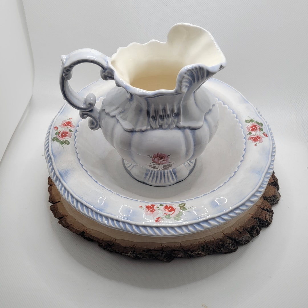 Arners Small Ceramic Pitcher and Bowl - Etsy