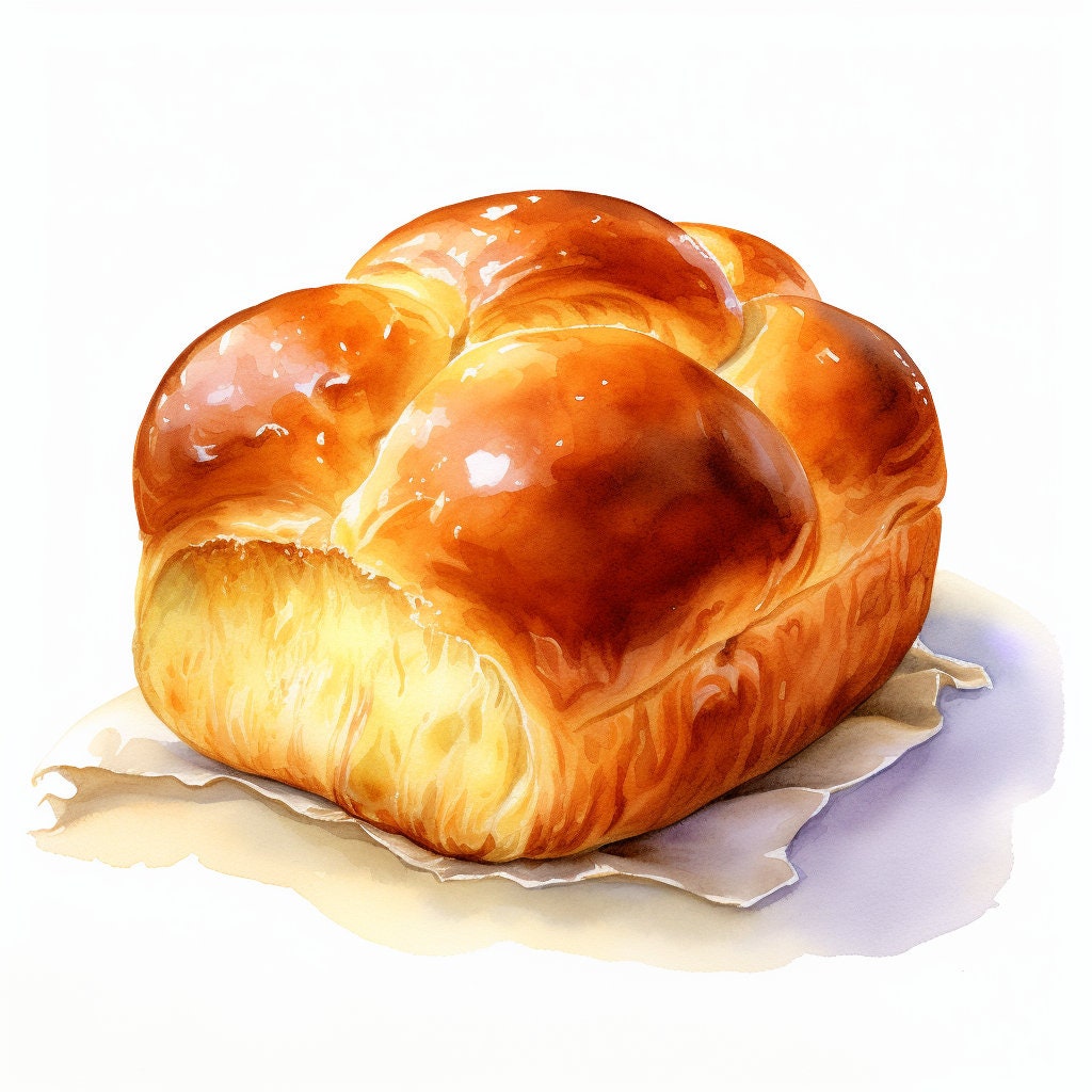 Watercolor Bread Clipart Brioche 10 High Quality PNG Files - Etsy