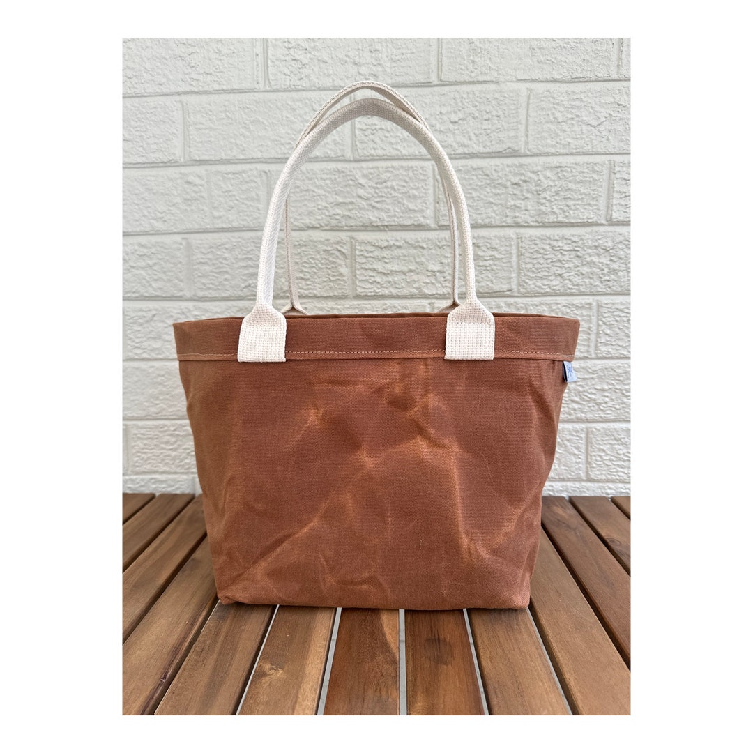 Project Bag, Waxed Canvas Bag, Tote, Knitting Project Bag, Duffel ...