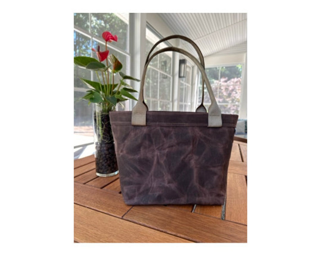 Project Bag, Waxed Canvas Bag, Tote, Knitting Project Bag, Duffel ...