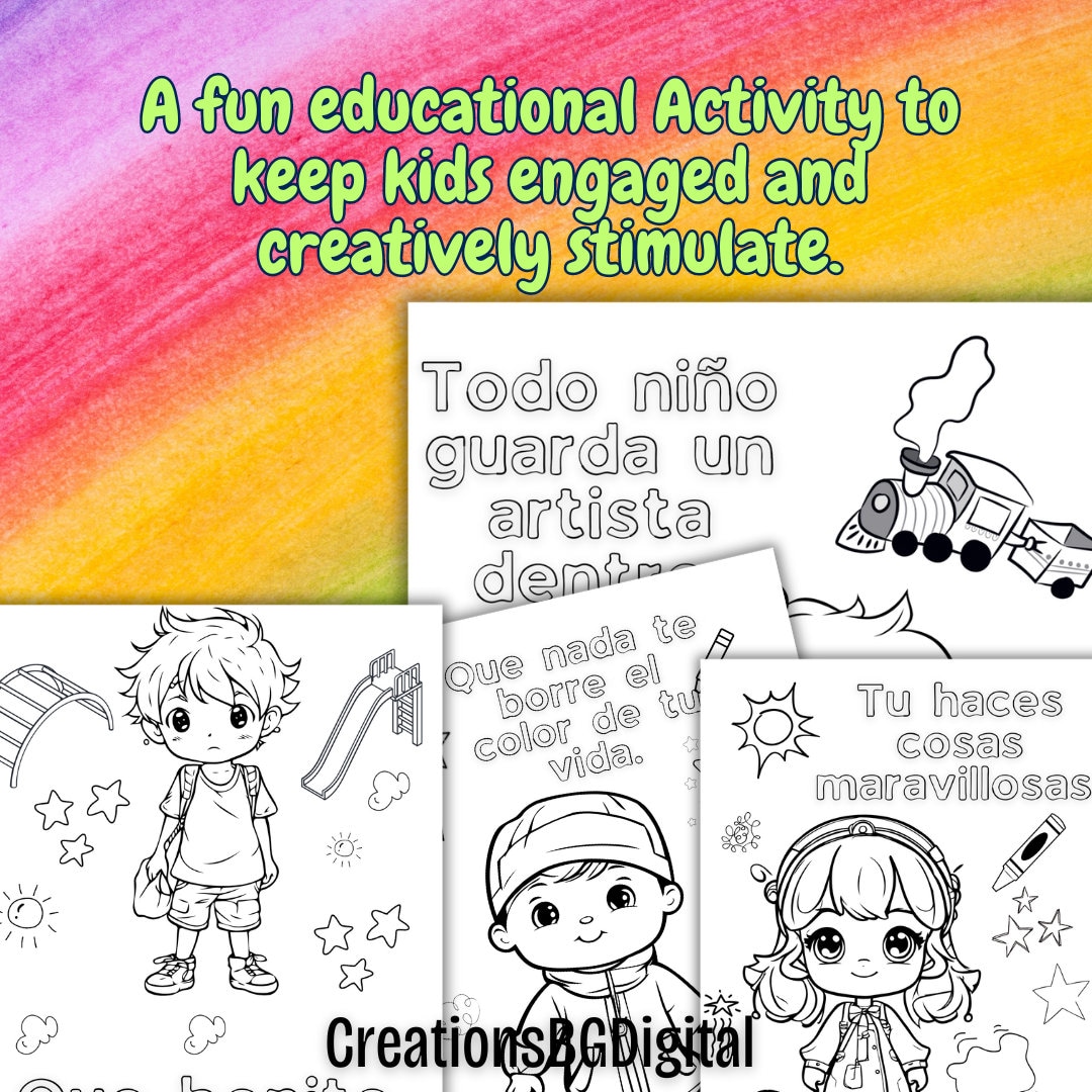 20 Coloring Pages With Motivational Children's Day Phrases, Printable ...