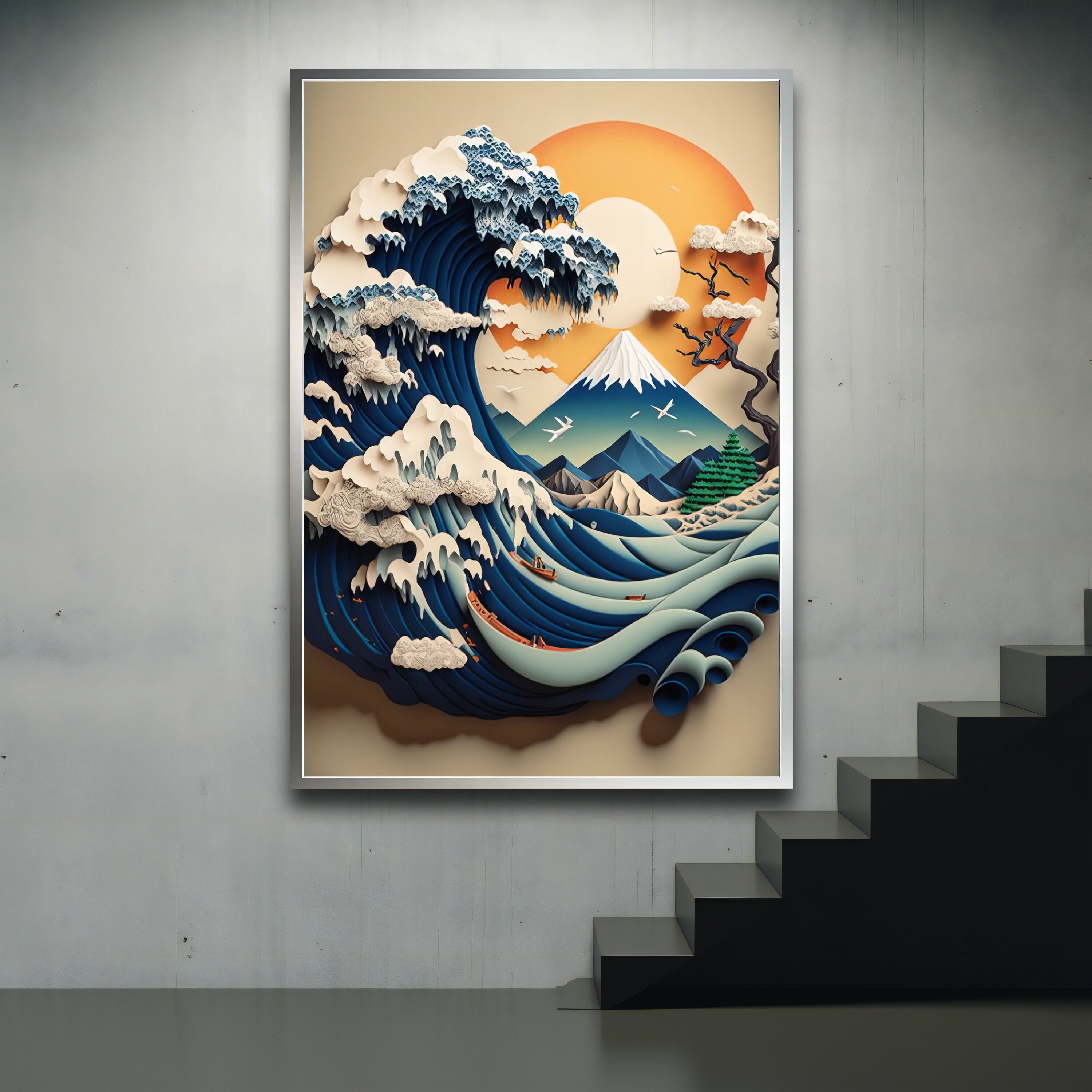 The Great Wave off Kanagawa Canvas Print Wall Art, Japanese Ocean Print ...