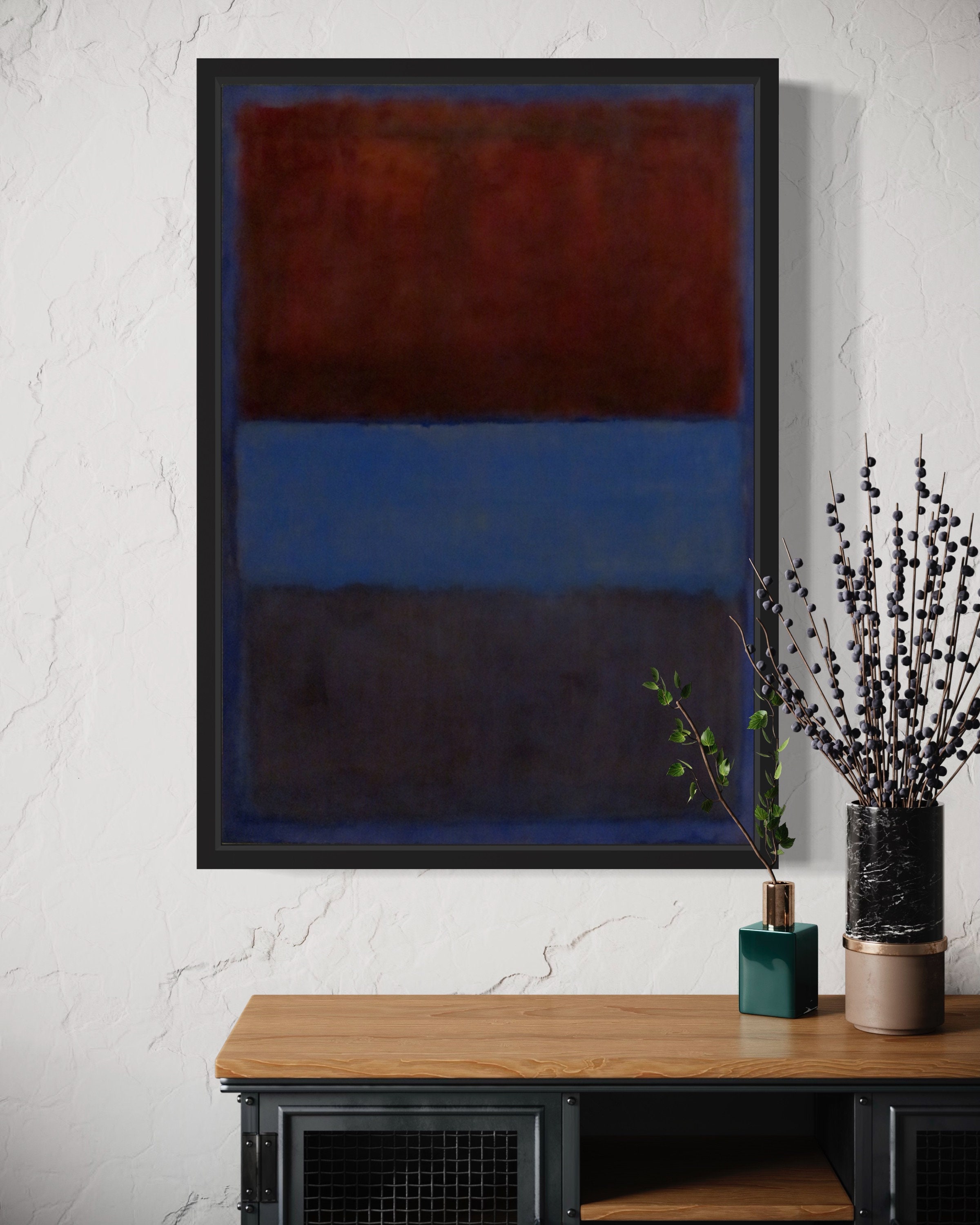 Mark Rothko Maroon und Blau Leinwand Gemälde, Abstrakte Wandkunst ...