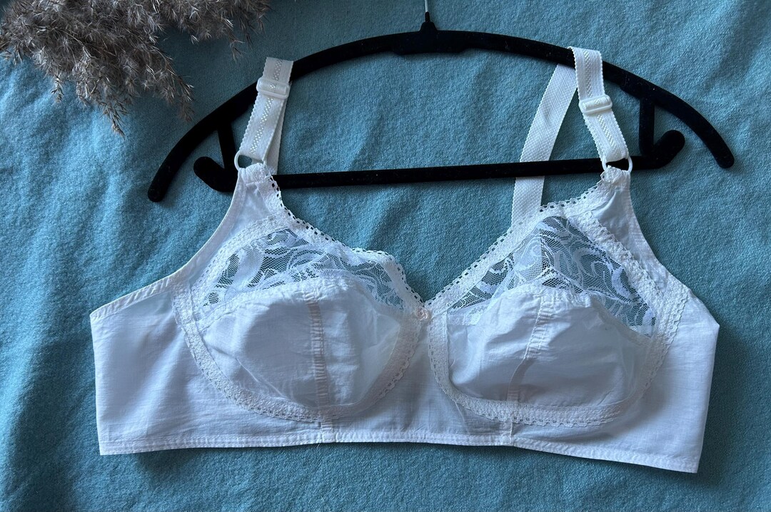 Bralette Bra Brassiere Vintage Underwear Size 38C (85C Eu)light Cotton ...