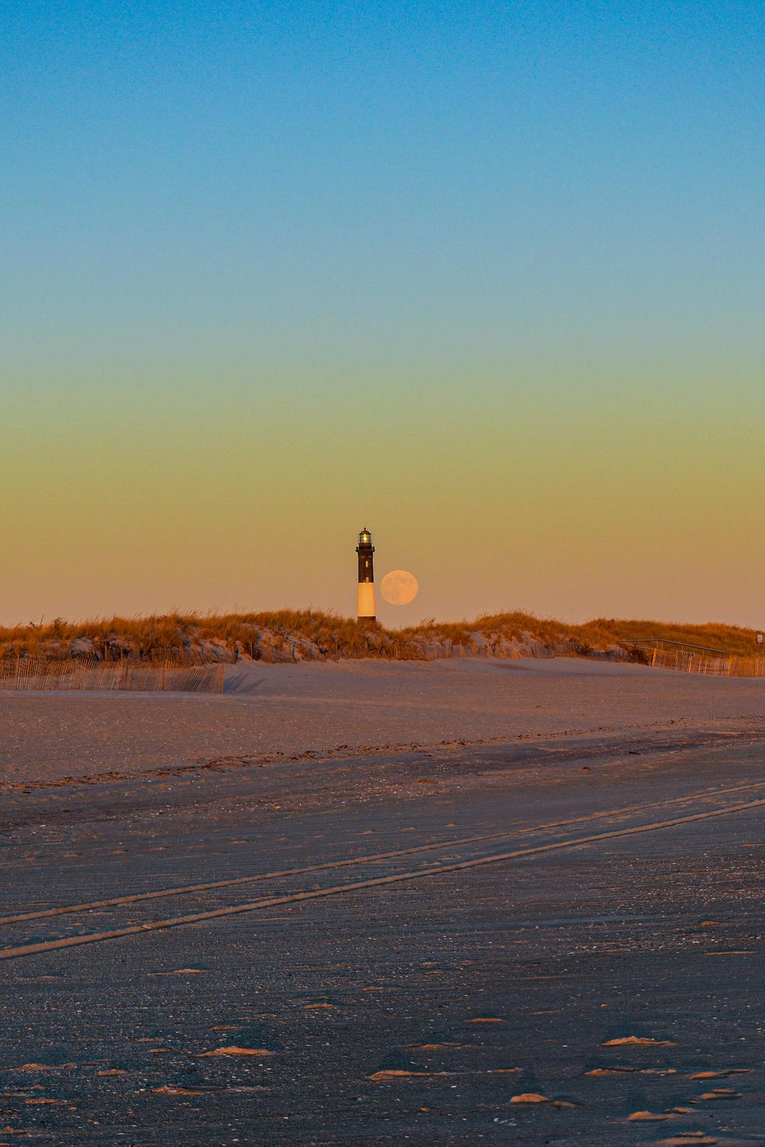 Golden Hour Moon Photo Print: Beach Landscape Photography (digital ...