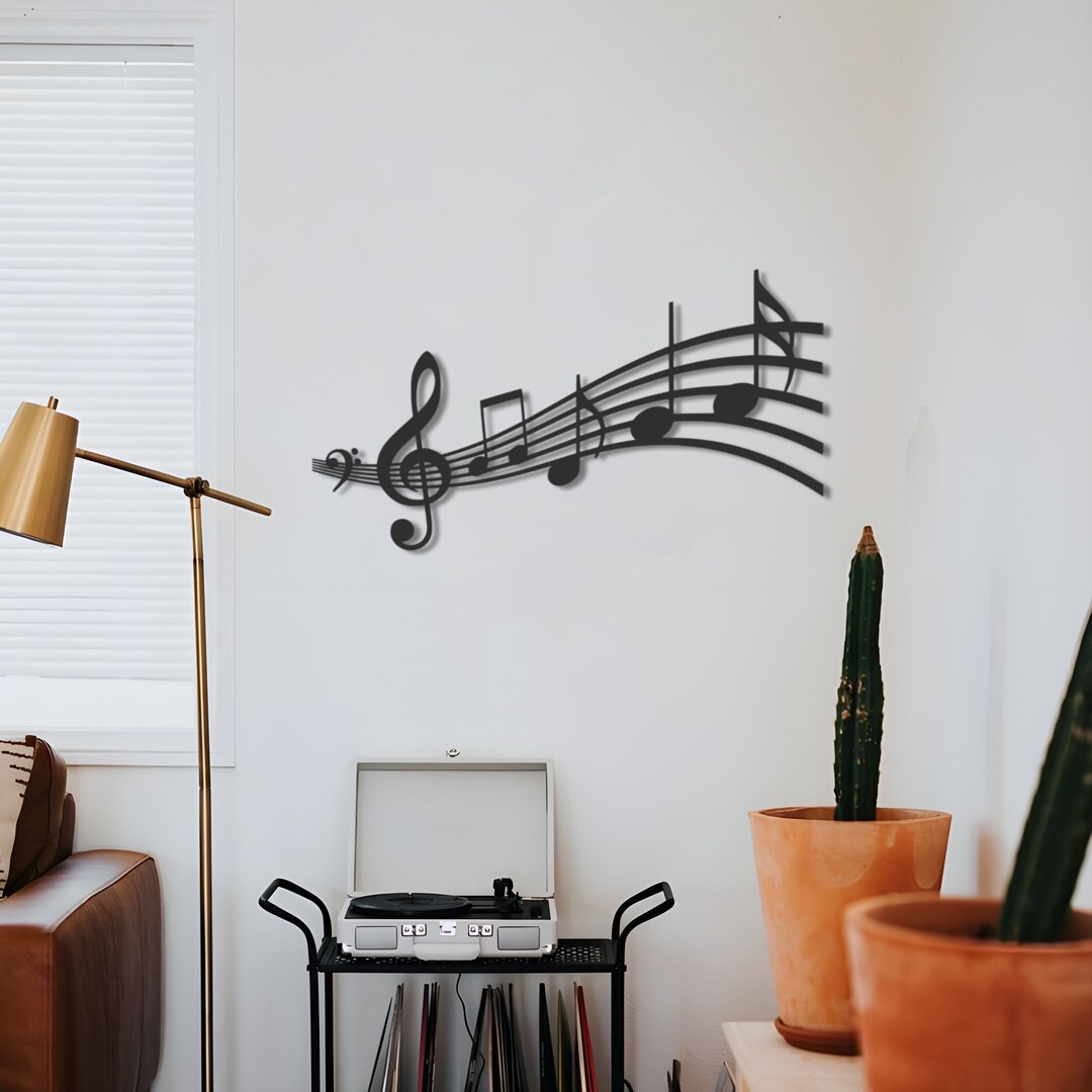 Music Notes Metal Wall Art Music Note Wall Decor Music Lover Gift House ...