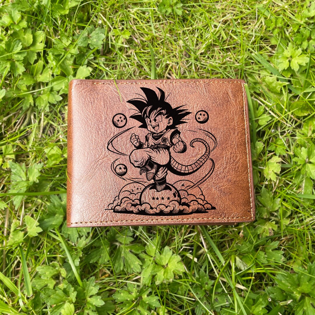 DBZ Goku Saiyan Custom Leather Wallet DBZ Dragon Ball Gift Idea ...
