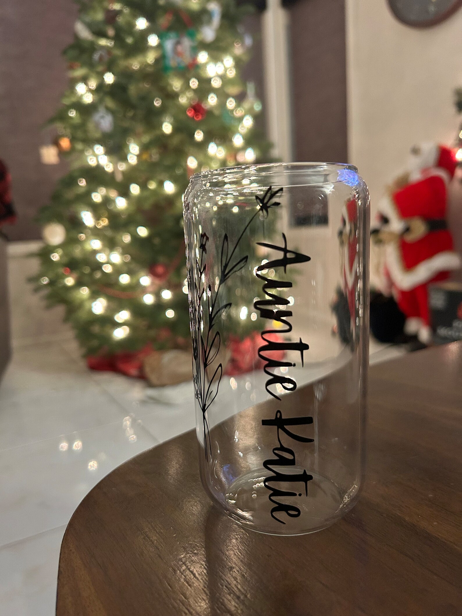 16oz Personalized Glass Cups With Bamboo Lid - Etsy