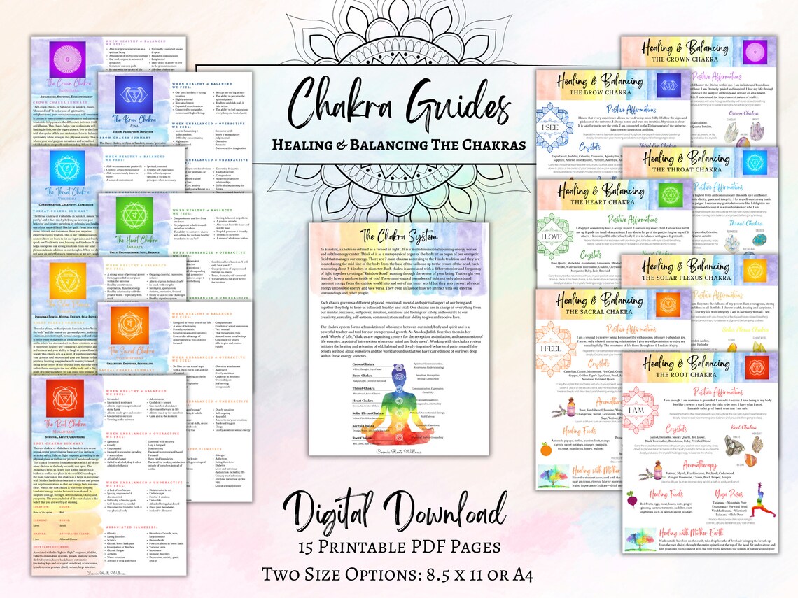 Chakra Printable Reference Guides, Chakra Balancing Guides, Chakra ...
