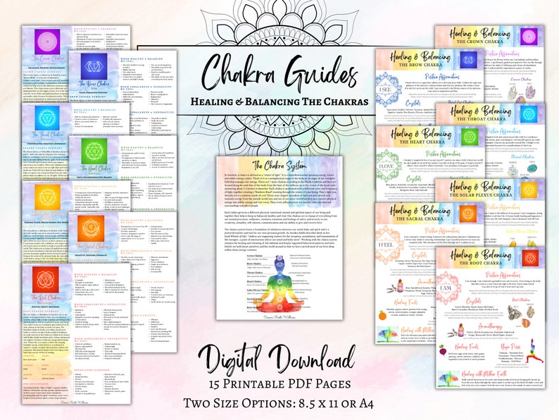 Chakra Printable Reference Guides, Chakra Balancing Guides, Chakra ...