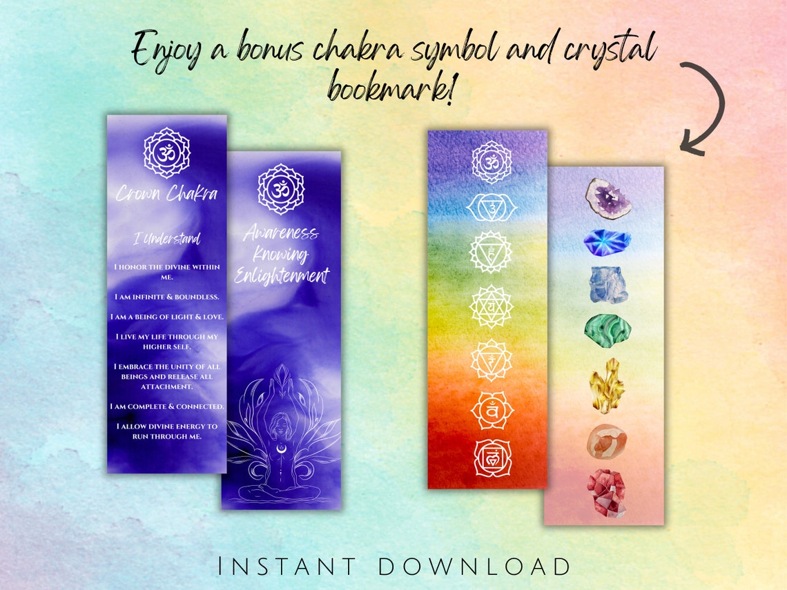 Chakra Positive Affirmation Printable Bookmarks | Digital Download ...