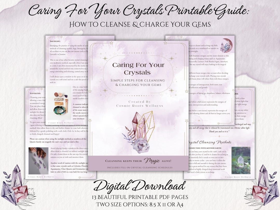 Crystal Cleansing Guide | Printable Crystal Care & Cleansing Guide ...