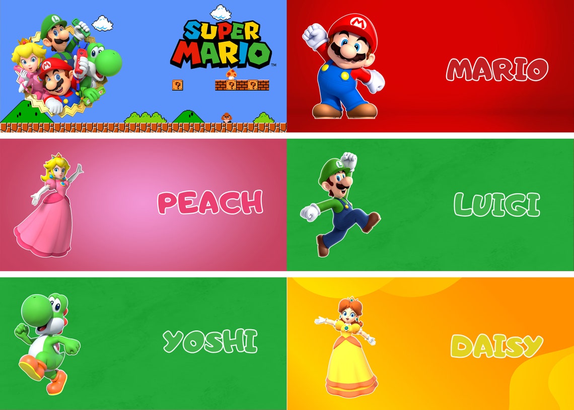Super Mario MUG TEMPLATE, DIGITAL Download, Super Mario Characters ...